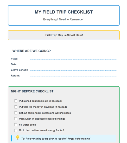 Ultimate Field Trip Checklist: For Teachers, Chaperones & Students